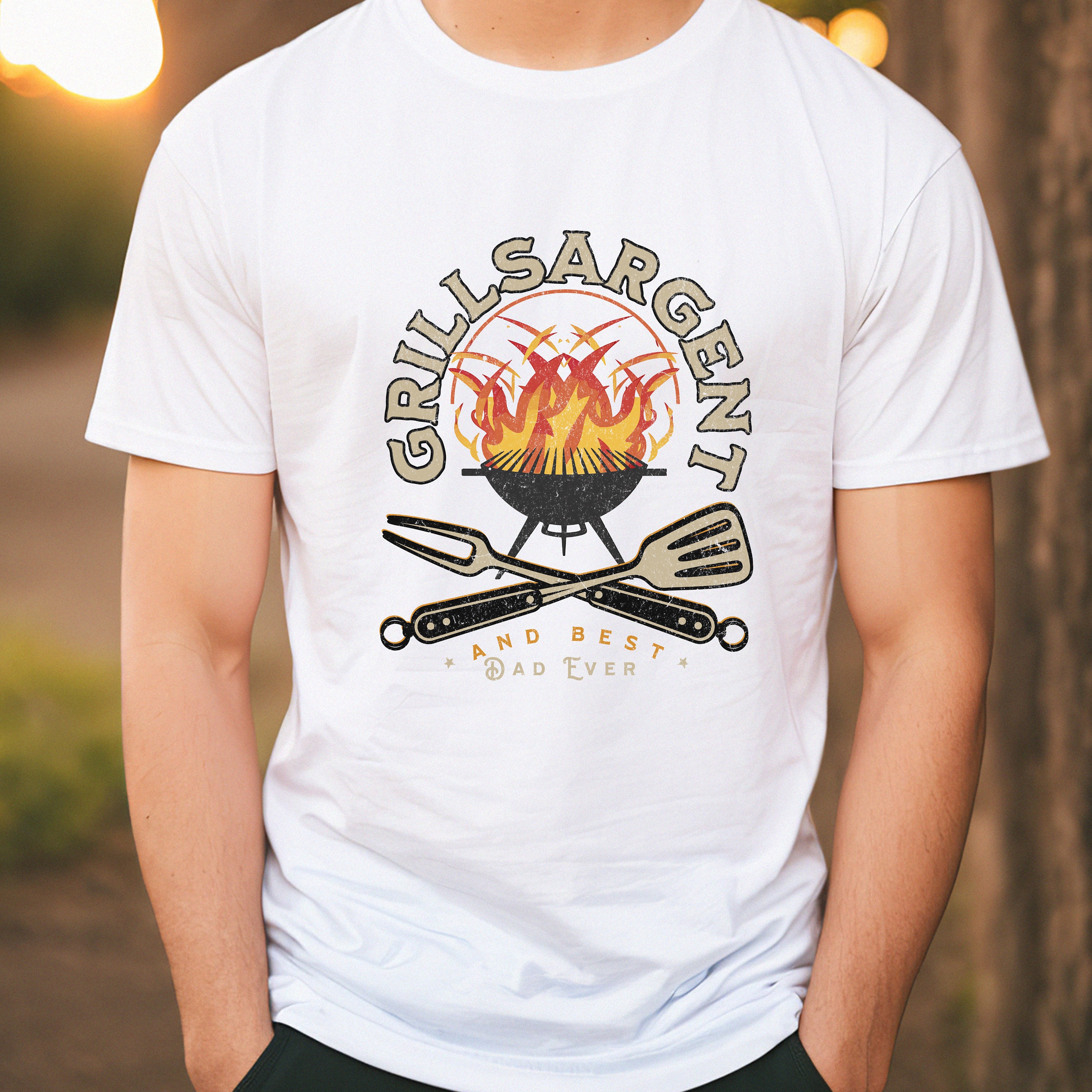 Best Dad Grill Sergeant BBQ T-shirt, Funny Barbecue Chef Shirt, Men's ...