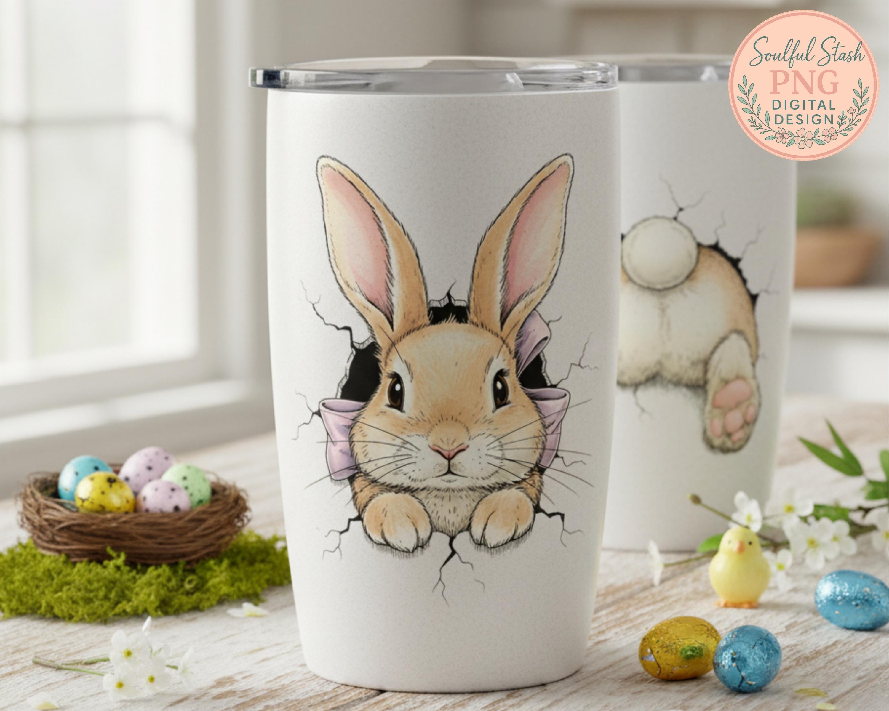 Playful Bunny Busting Through Set Digital Download. - Etsy