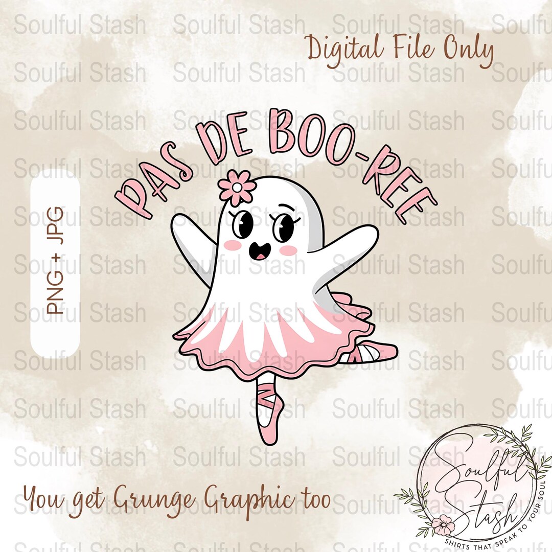 Cute Ghost Ballet Pas De Boo-ree PNG Graphic, Kids Shirt Sublimation ...