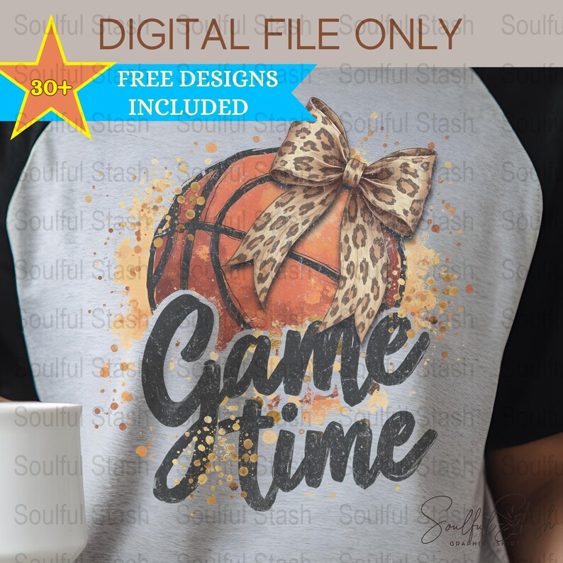 Leopard Print Basketball PNG Bundle, Watercolor Digital Download ...