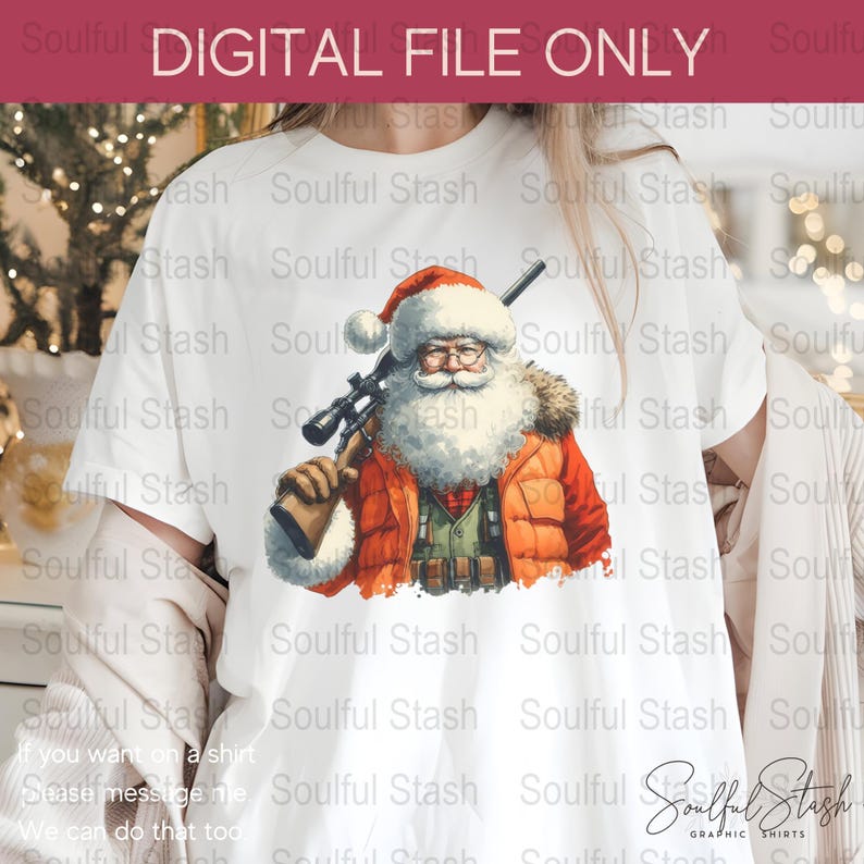 Santa Sniper Rifle PNG, Hunter Lover Christmas Gift Idea, Unique ...