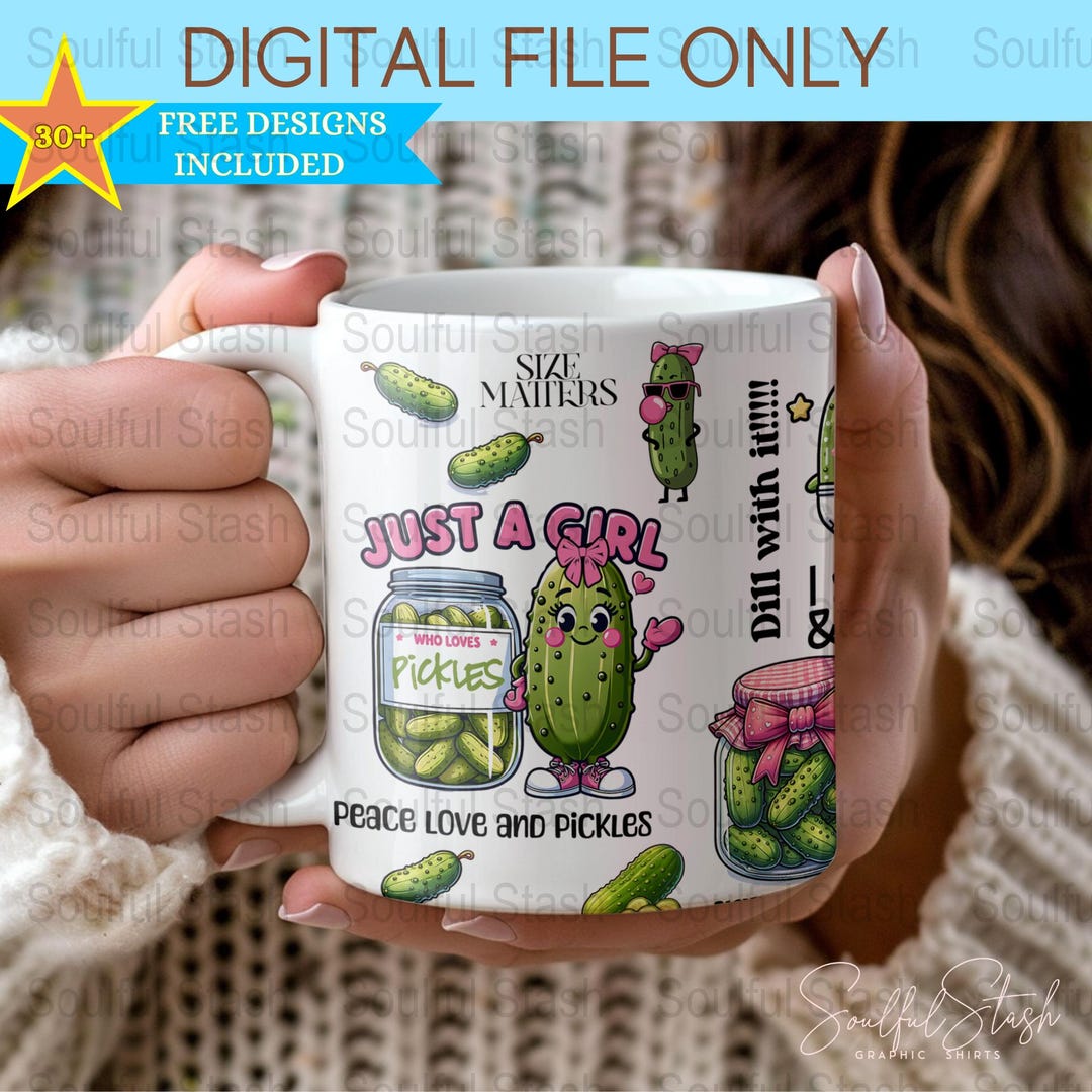 Girl Loves Pickles 11oz Mug, Pickle Lover 15oz Mug, Funny Coffee Mug ...