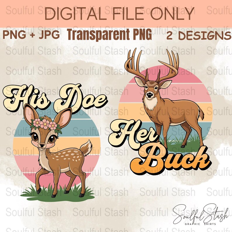 His Doe Her Buck PNG Sublimation, Country Couple Matching Gift Shirts ...