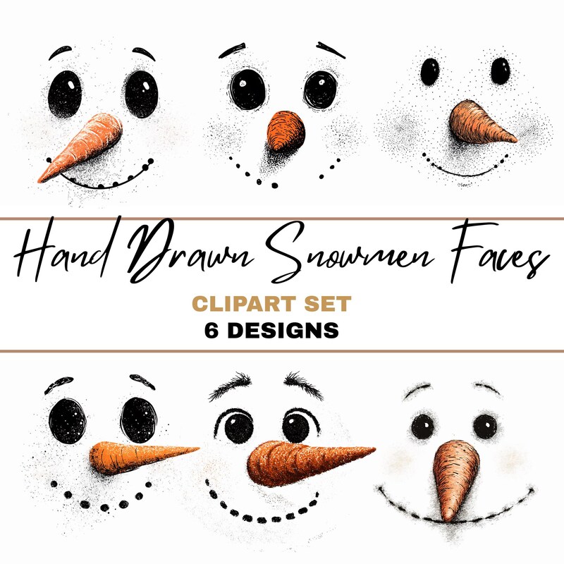 Snowman Face Clipart - Etsy