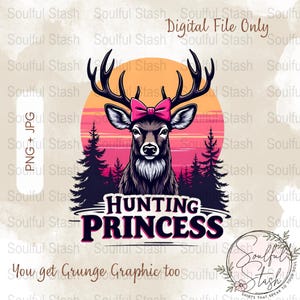 Hunting Princess Deer Clipart PNG, Sublimation Digital Art, Planner ...