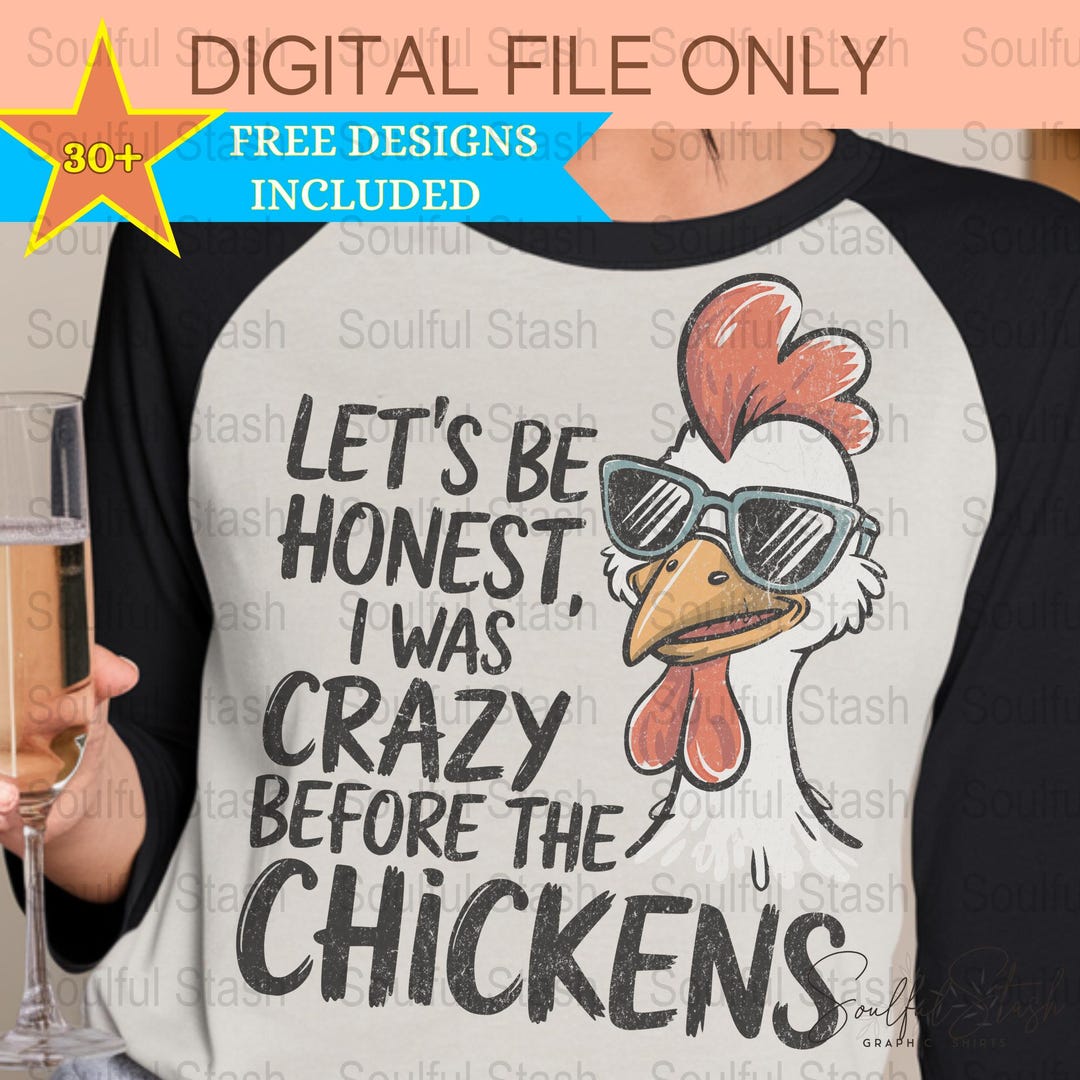 Crazy Chicken Lady PNG, Digital Download, Sarcastic Quote, Sublimation ...