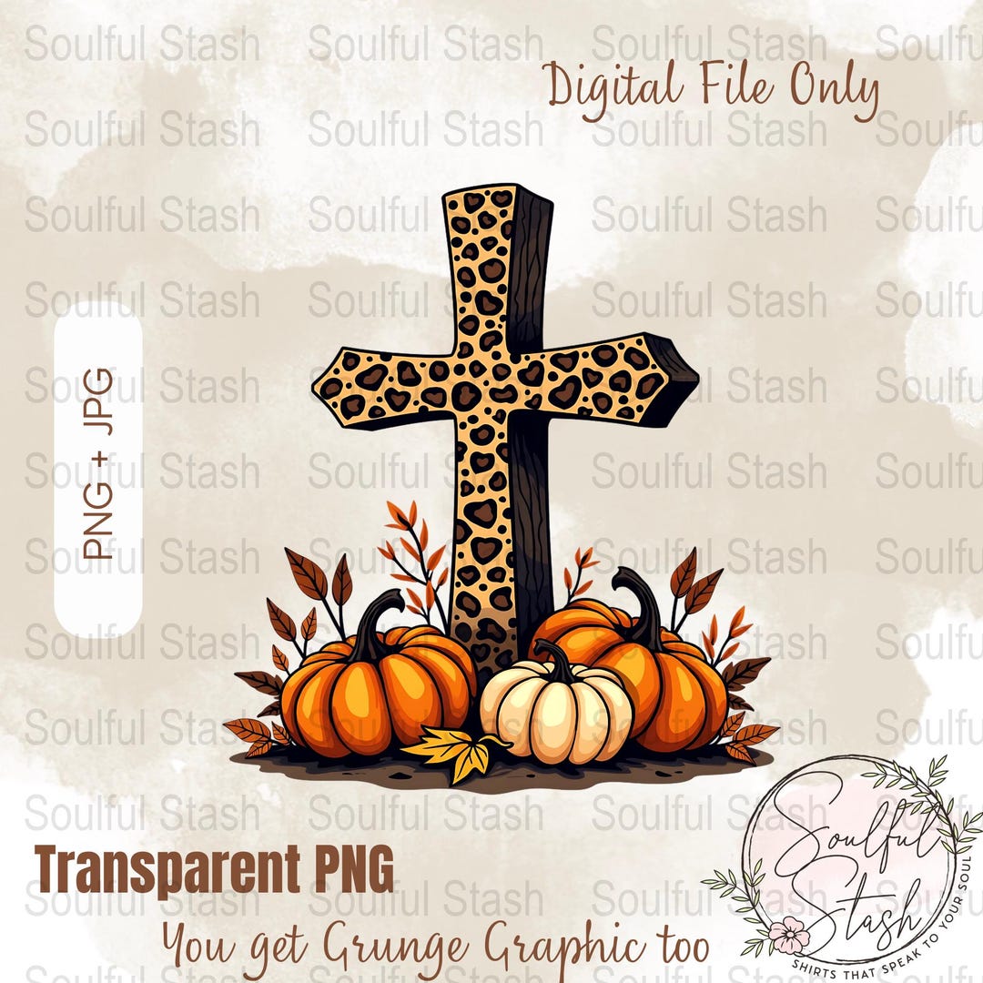 Leopard Cross Pumpkins Sublimation, Christian PNG Fall Shirt, Graphic ...