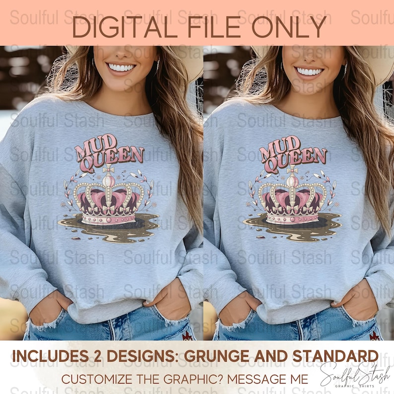 Mud Queen Crown PNG Digital Download, Sublimation Design, Gift Idea ...