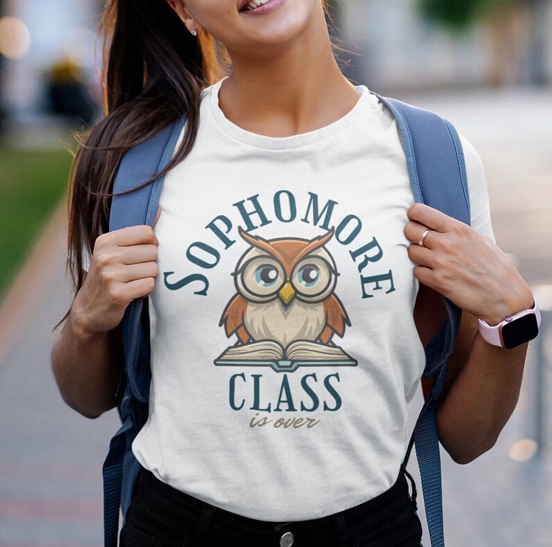 Sophomore Class is Over Owl T-shirt, Book Lover's Tee, Cute Owl Graphic ...