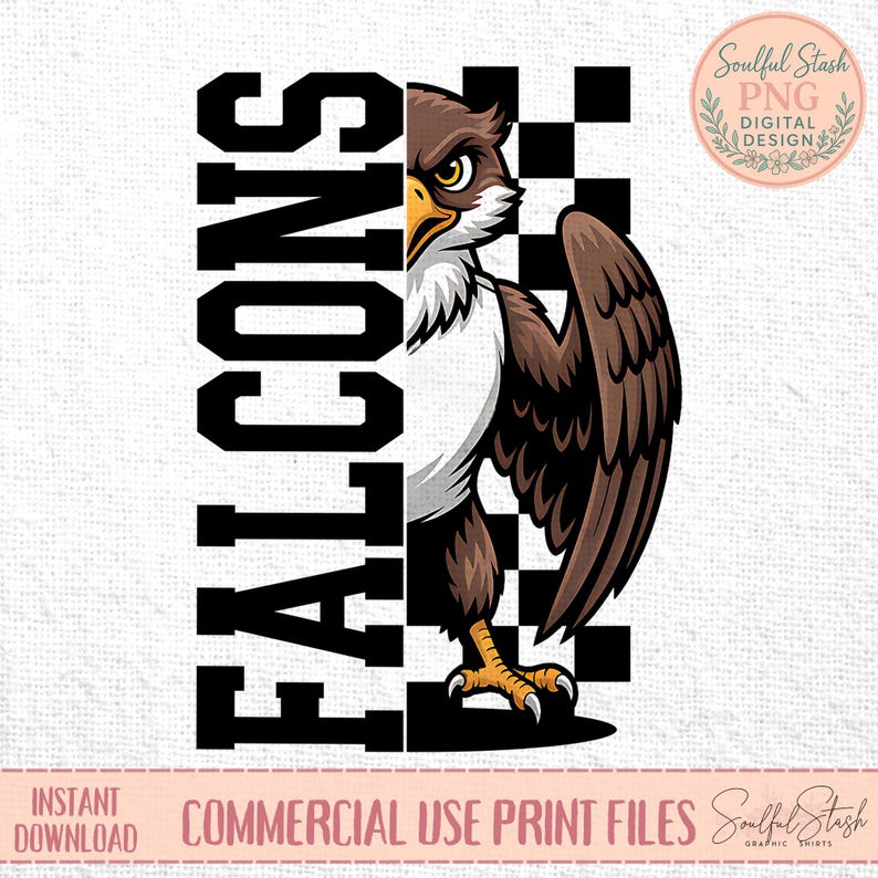 Half Falcons Mascot Pose Design PNG, Fierce School Spirit Graphic ...