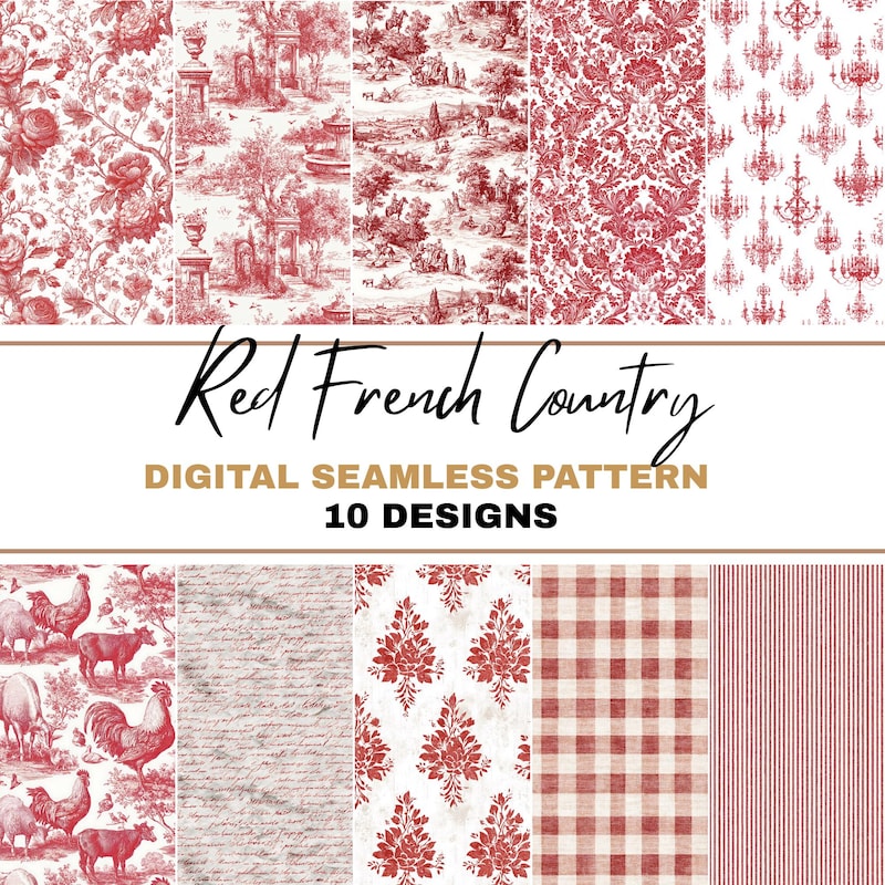 Cottage Wallpaper Red - Etsy