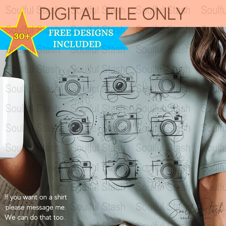 Sketched Camera PNG, Hand Drawn Digital Download, Minimalist ...