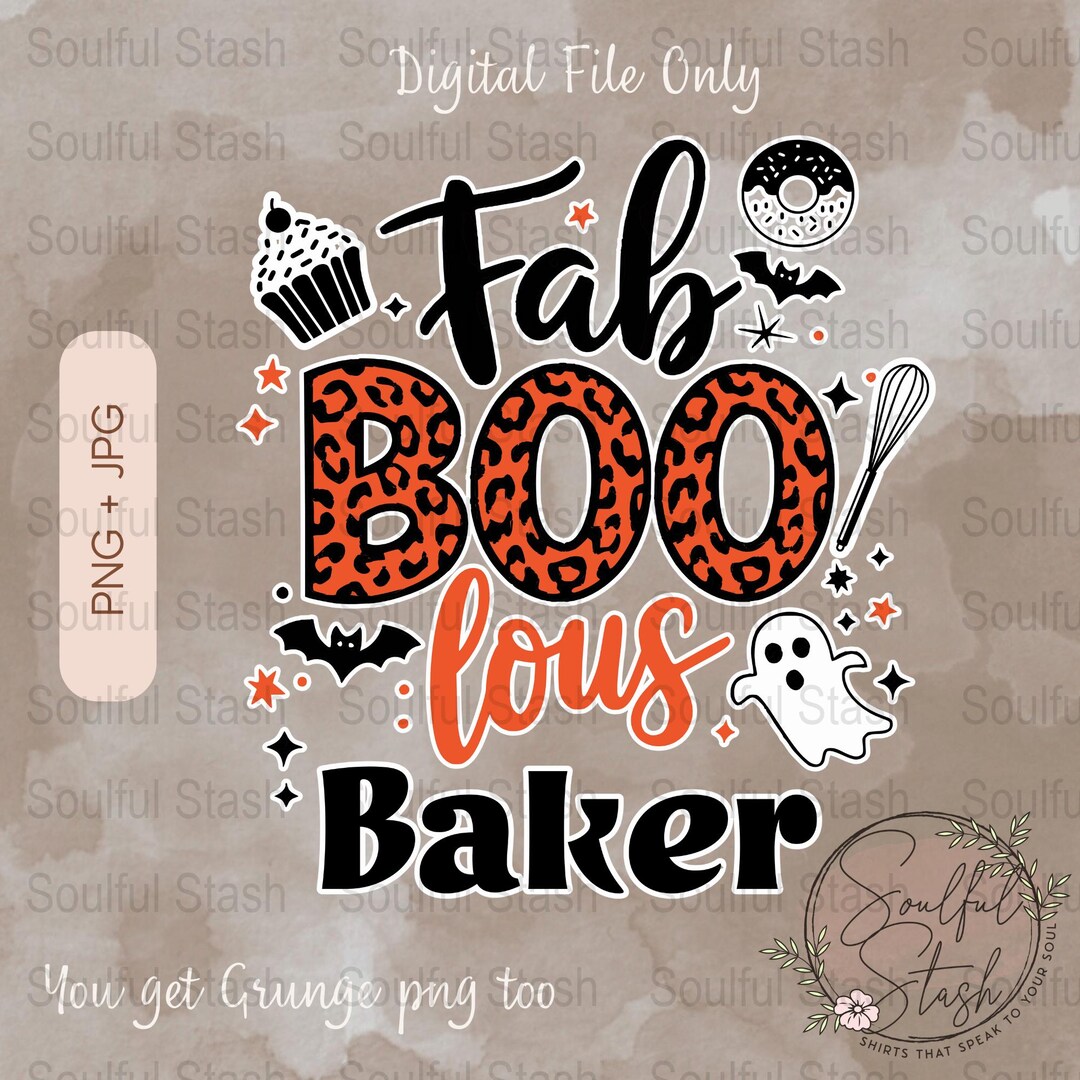 Fab BOO Lous Baker Digital Download, Fabulous Halloween Baker Art, Gift ...