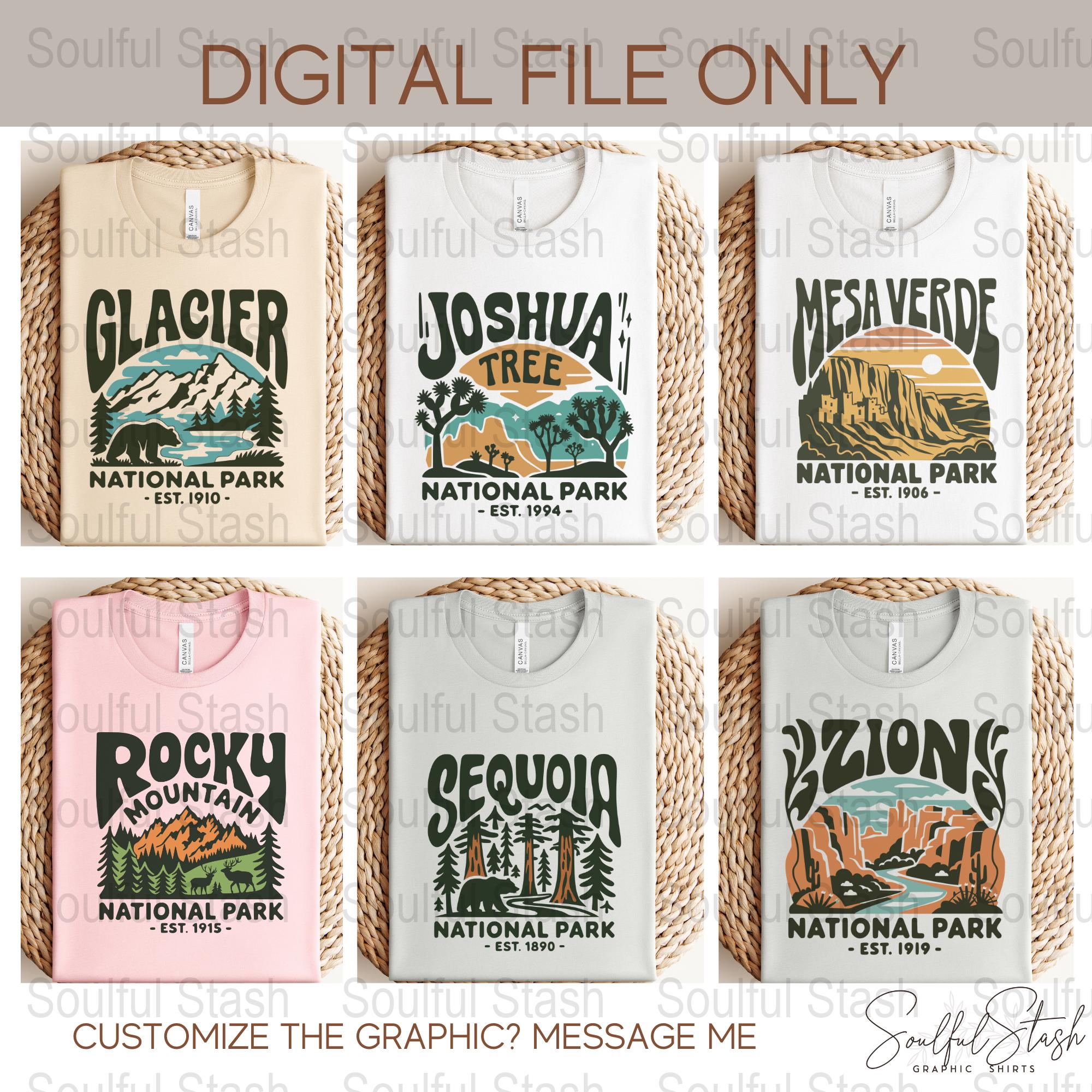 Retro National Park Bundle, Vintage Outdoor PNG, Hiking Digital ...