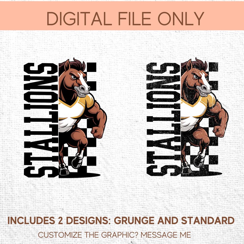 Half Stallions Mascot Clawing Design PNG, Fierce School Spirit Graphic ...