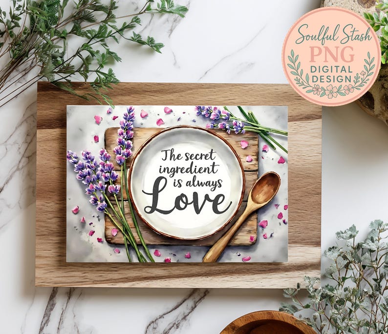 The Secret Ingredient is Always Love Cutting Board Art | Lavender ...