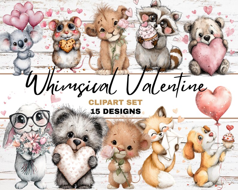 Hand-drawn Whimsical Animal Clipart Bundle for Nursery Decor, Cute ...