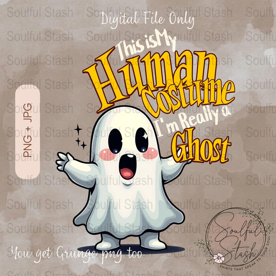 Cute Ghost Human Costume, Halloween PNG Sublimation, Clipart Digital ...