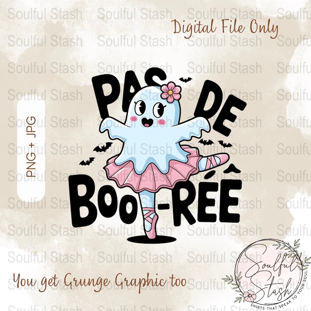 Cute Ghost Ballet Pas De Boo-ree PNG Graphic, Kids Shirt Sublimation ...
