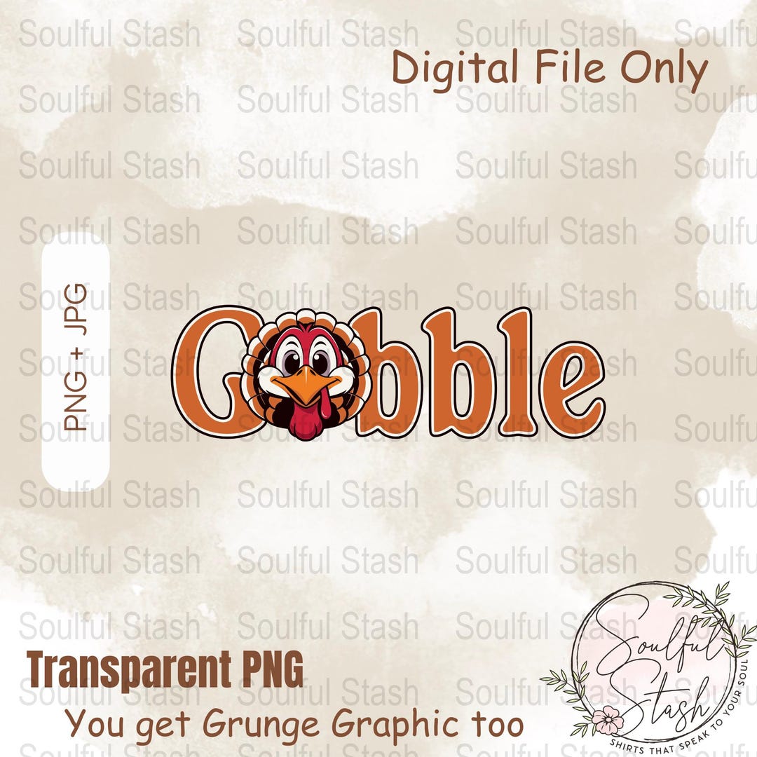 Thanksgiving Turkey Gobble Clipart, Fall Holiday PNG, Cute Turkey ...