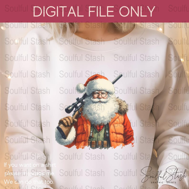 Santa Sniper Rifle PNG, Hunter Lover Christmas Gift Idea, Unique ...