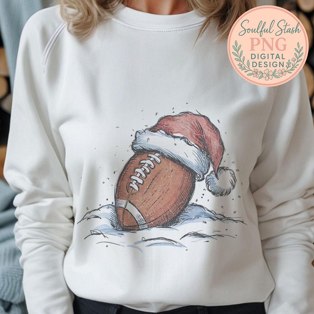 Christmas Football Digital Download PNG, Winter Sports Holiday ...