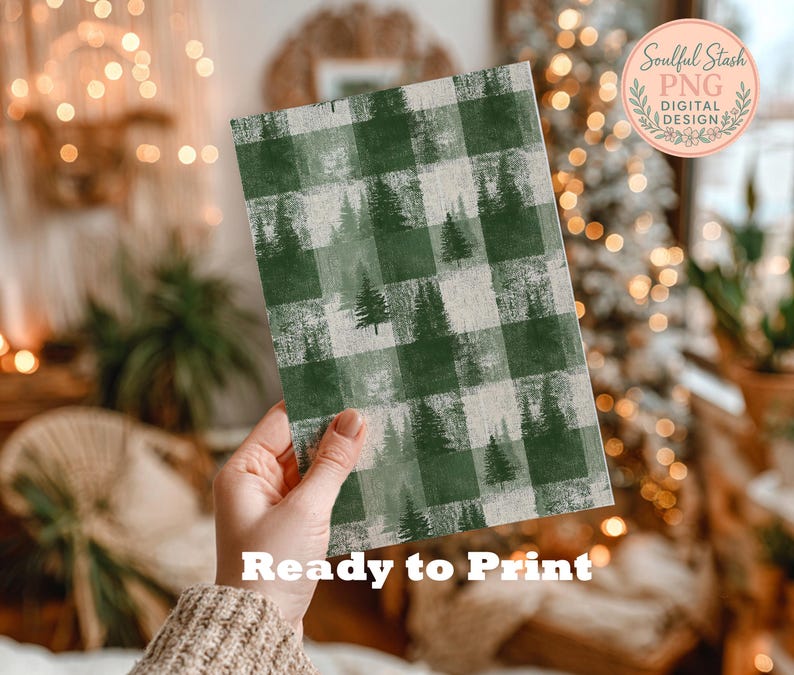 Rustic Christmas Plaid Seamless Pattern Bundle | Cozy Buffalo Check ...