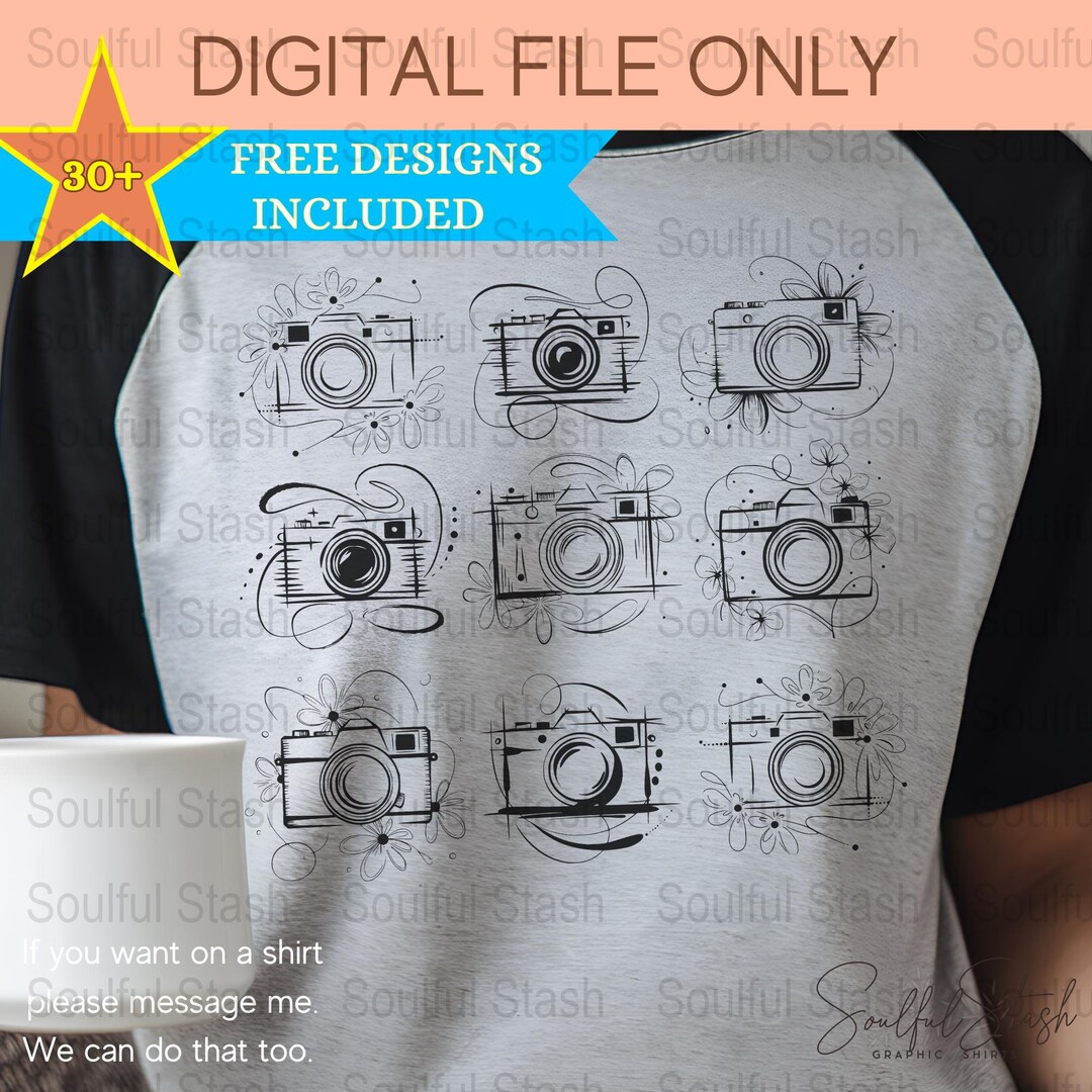 Sketched Camera PNG, Hand Drawn Digital Download, Minimalist ...