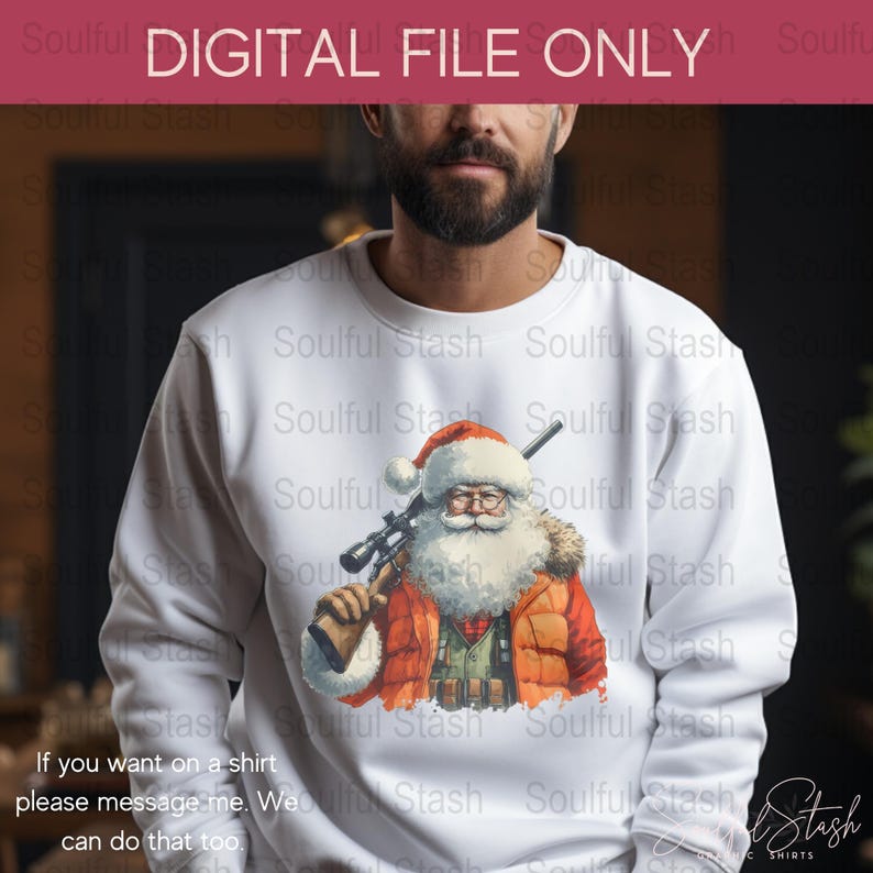 Santa Sniper Rifle PNG, Hunter Lover Christmas Gift Idea, Unique ...