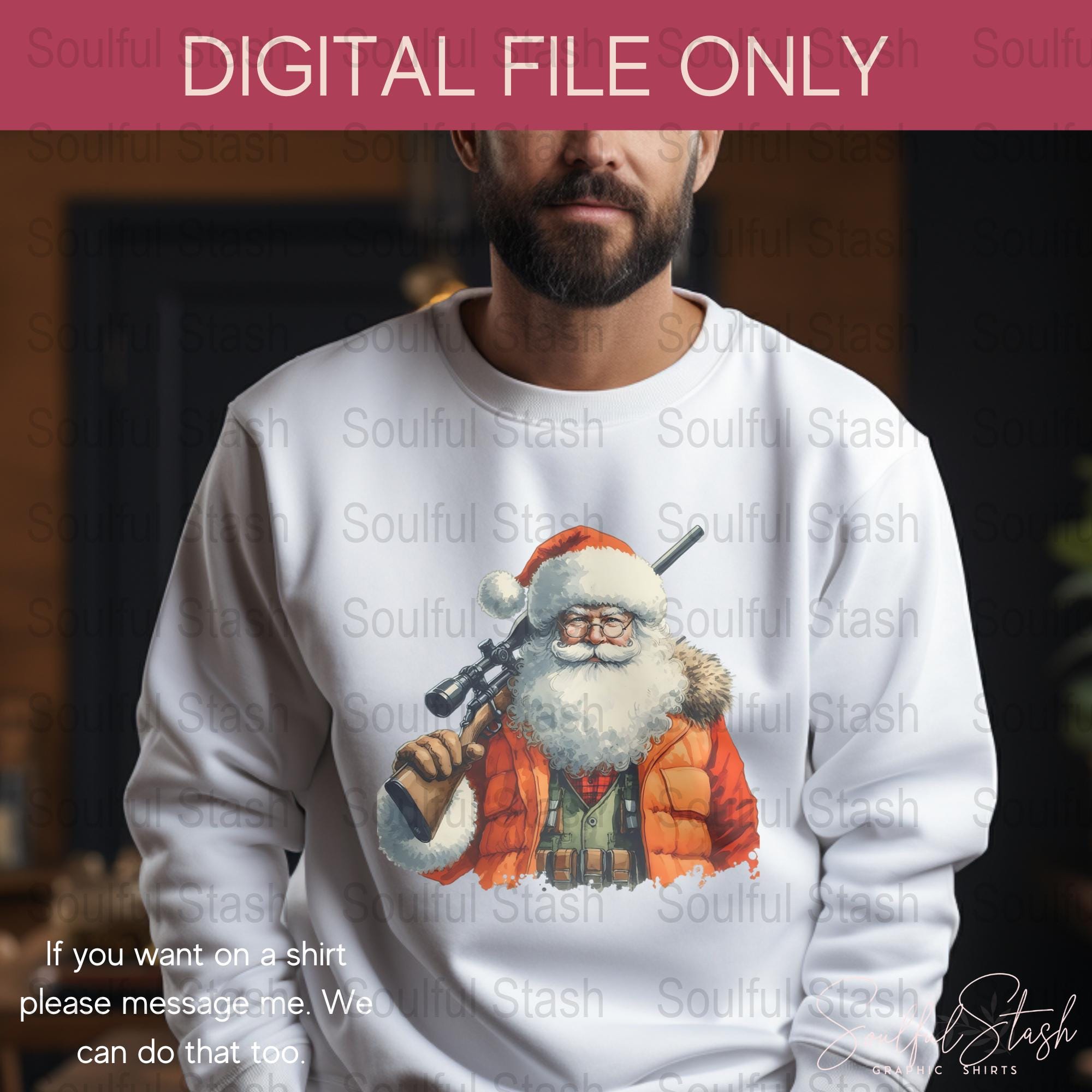 Santa Sniper Rifle PNG, Hunter Lover Christmas Gift Idea, Unique ...