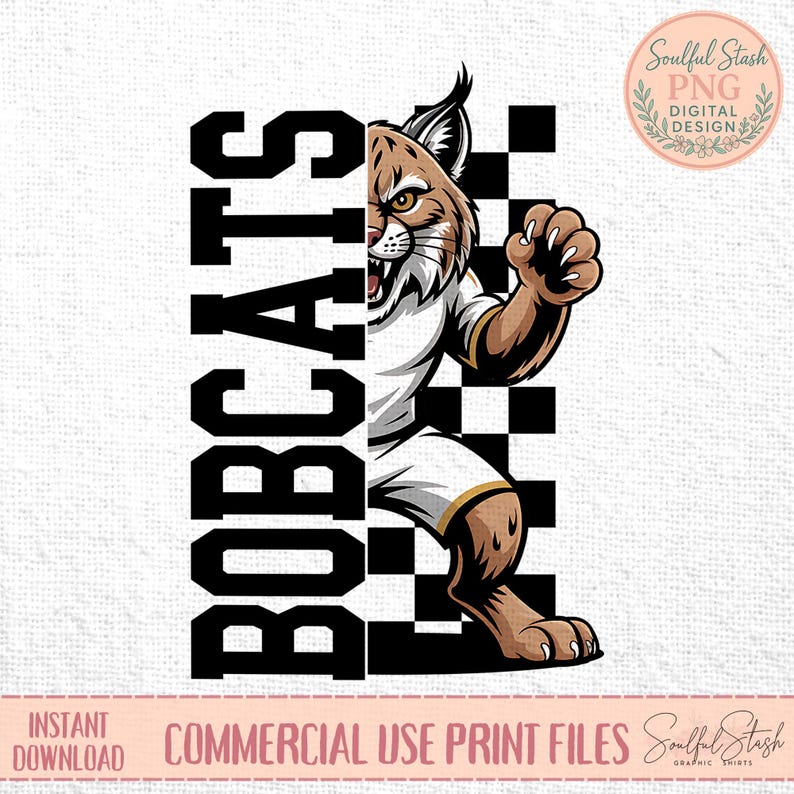 Half Bobcats Mascot Clawing Design PNG, Fierce School Spirit Graphic ...