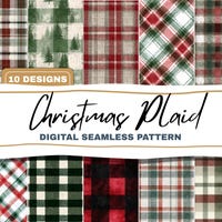 Christmas Holiday Plaid Seamless Repeat Pattern JPEG - Etsy