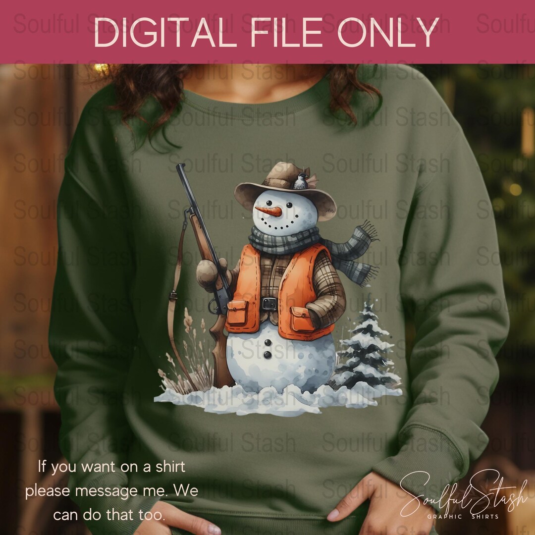 Snowman Hunting PNG Sublimation Design, Deer Hunter Lover Christmas ...
