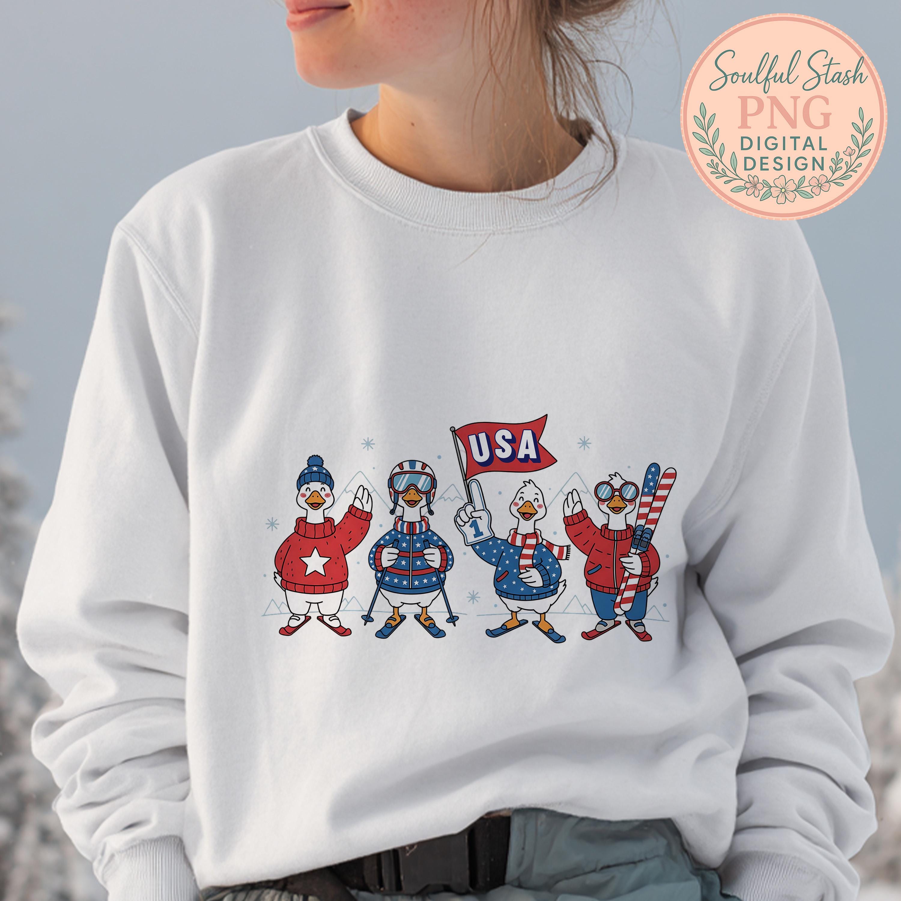 USA Ski Team Goose Graphic: Patriotic Winter Sports Digital Art (PNG ...
