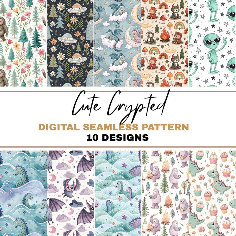 Cryptid Seamless Patterns - Etsy