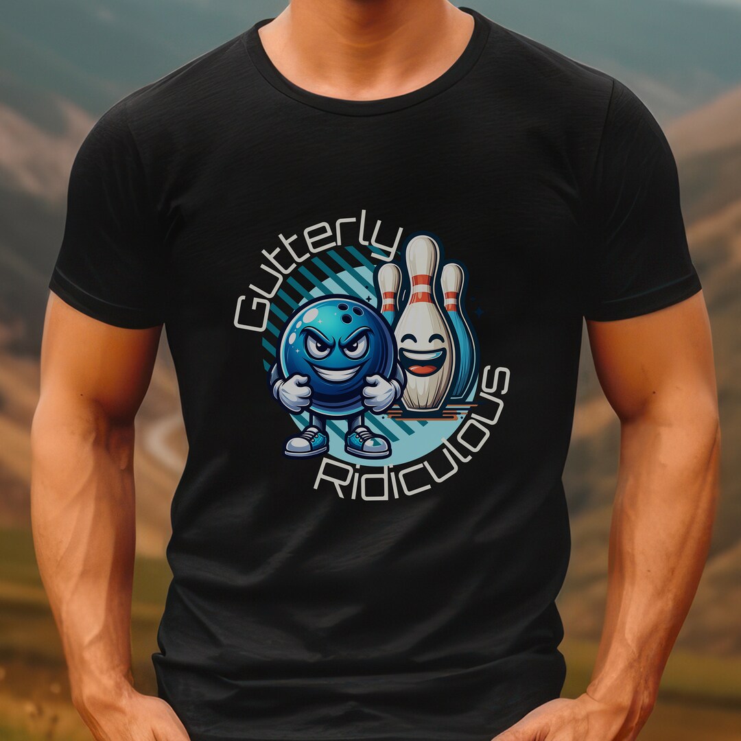 Funny Bowling Ball and Pins T-shirt, Cool Bowling Team Graphic Tee ...