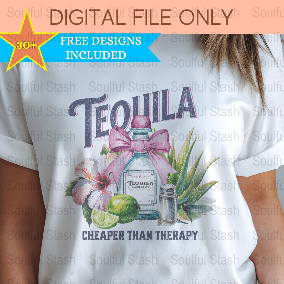 Tequila Therapy T-shirt Design, Digital Download, Funny Drinking ...
