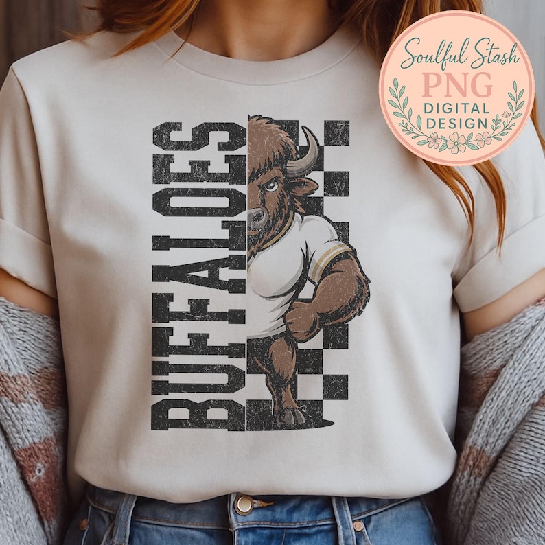 Fierce Buffalo Mascot PNG: School Spirit Shirt Design (digital Download ...