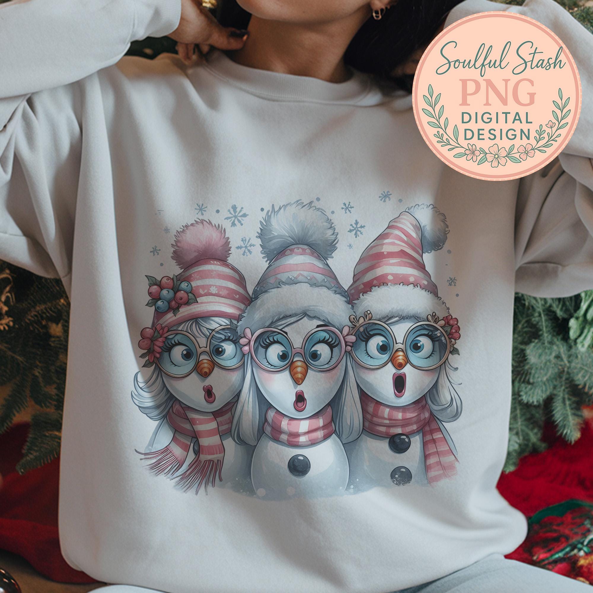 Cute Cartoon Snowman Trio, Winter Wonderland Art, Adorable Snowman ...