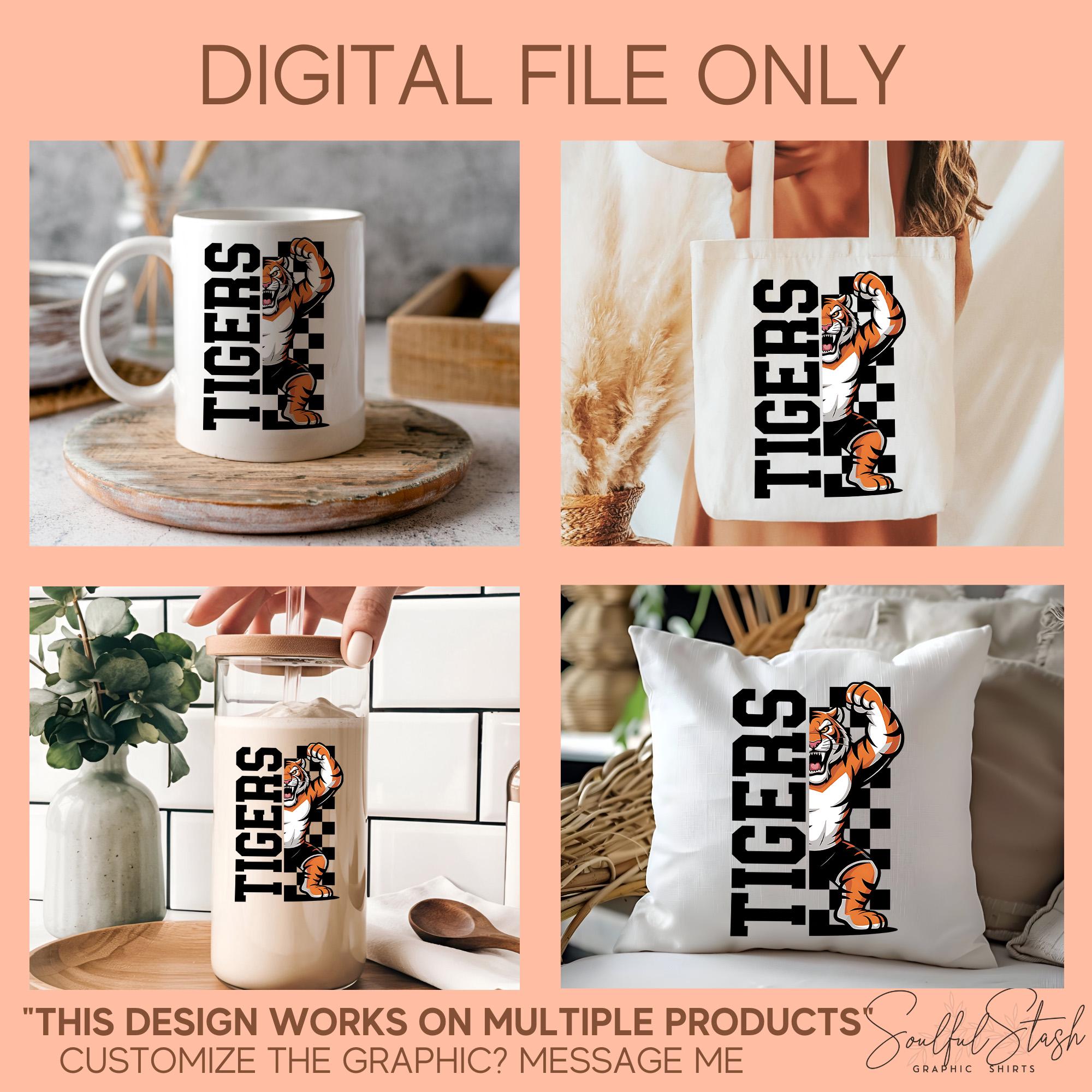 Half Tigers Mascot Clawing Design PNG, Fierce School Spirit Graphic ...