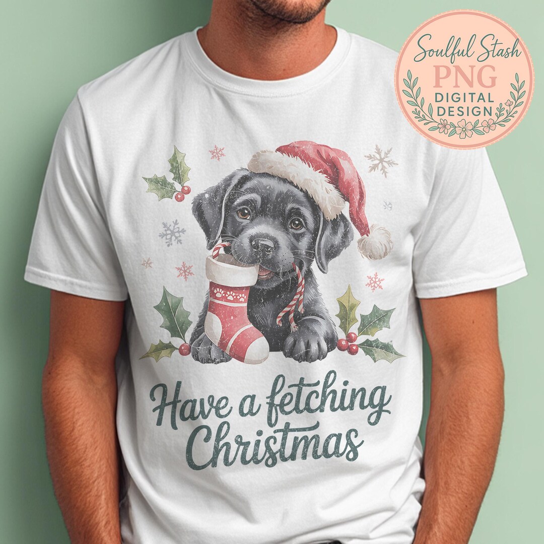Christmas Black Lab PNG: Santa Hat Puppy Graphic (digital Download) - Etsy