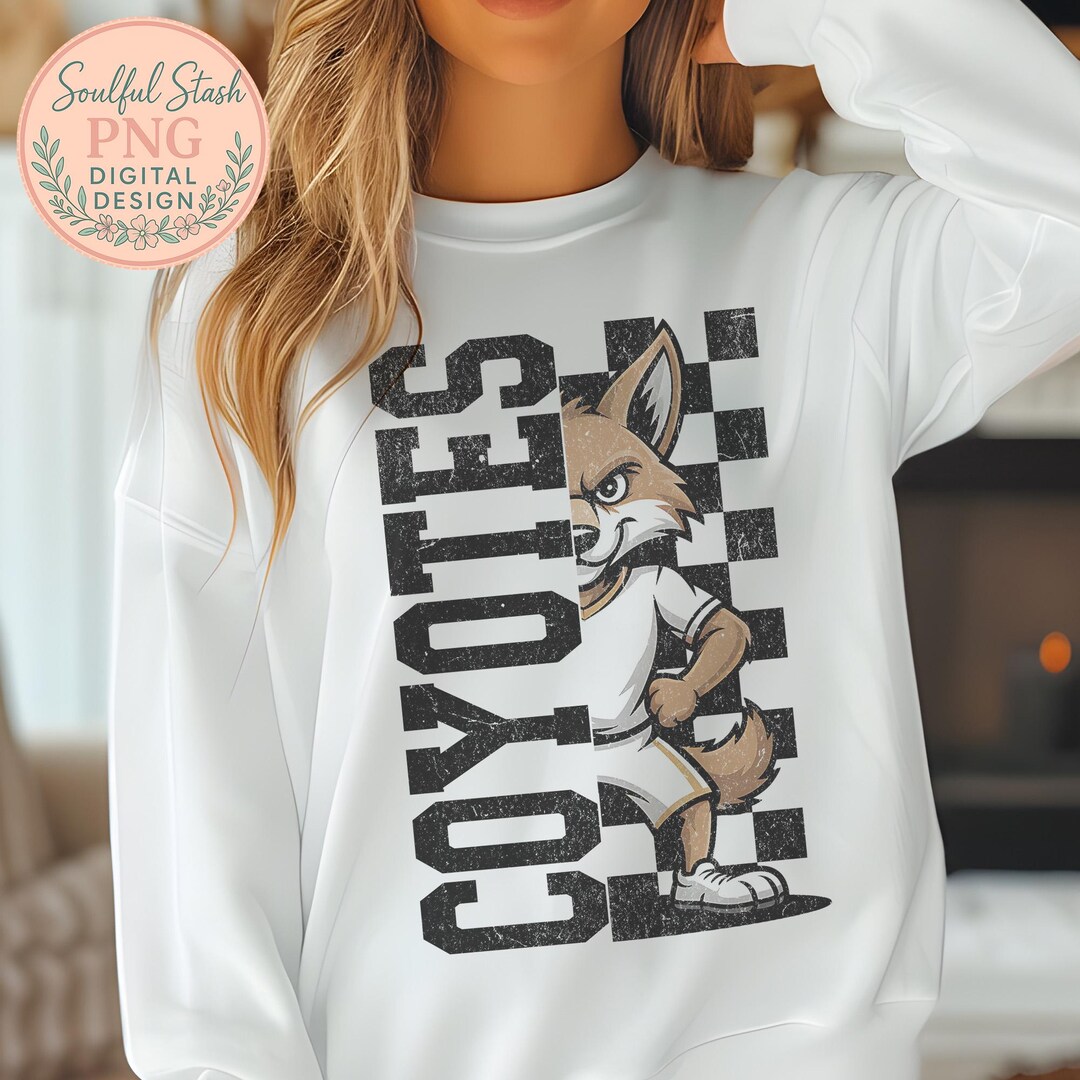 Coyotes Half Mascot Clawing Design PNG, Fierce School Spirit Graphic ...