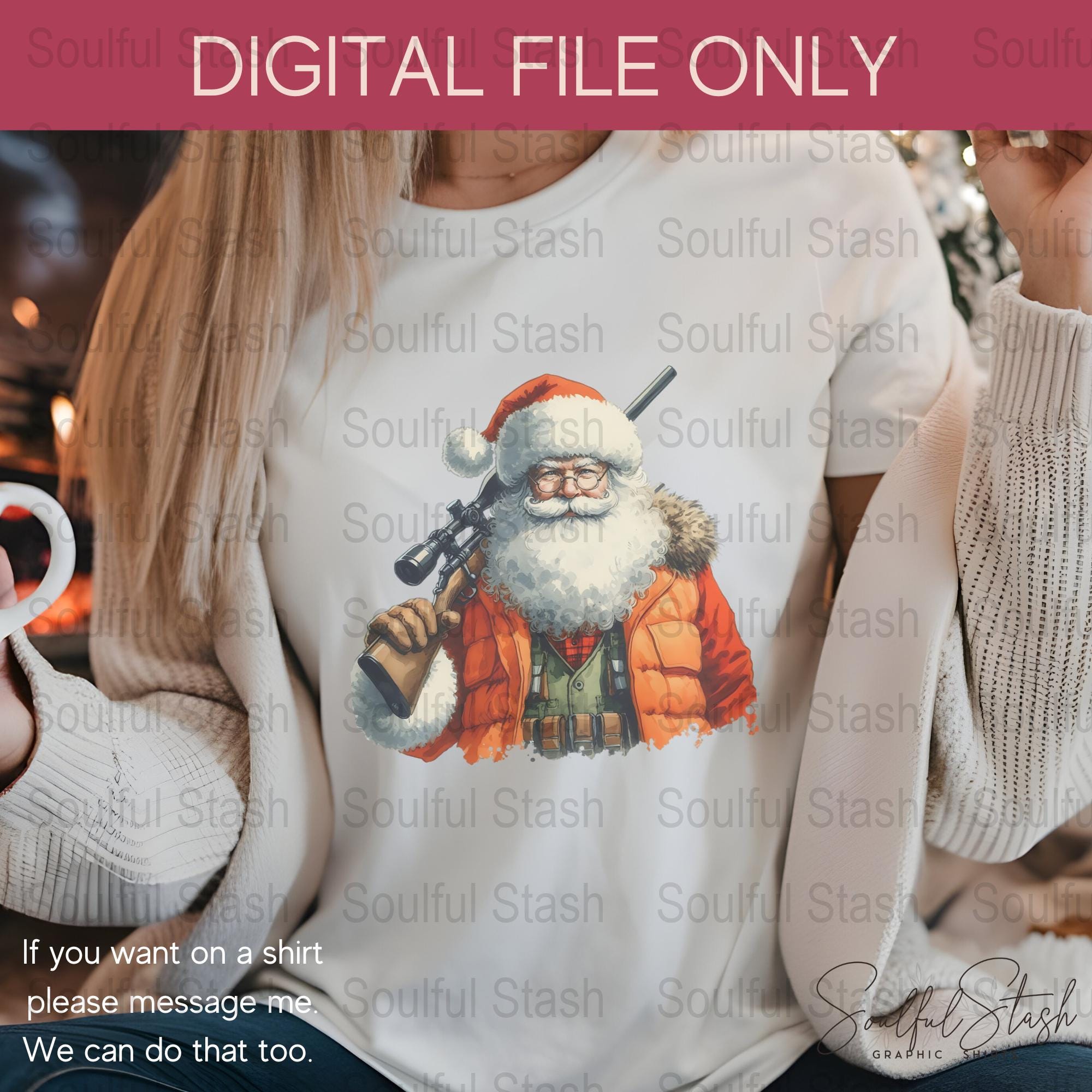 Santa Sniper Rifle PNG, Hunter Lover Christmas Gift Idea, Unique ...