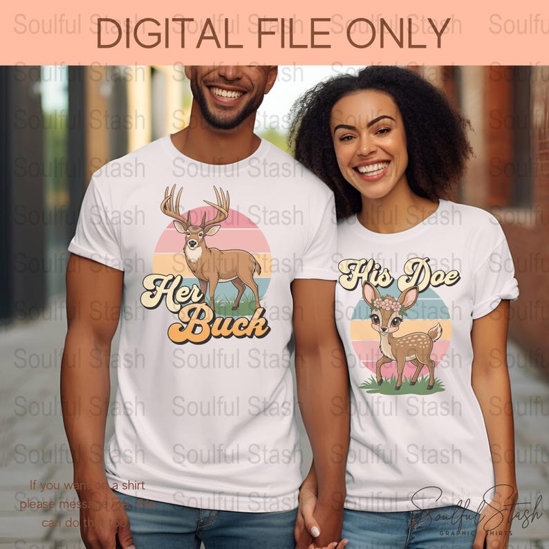His Doe Her Buck PNG Sublimation, Country Couple Matching Gift Shirts ...