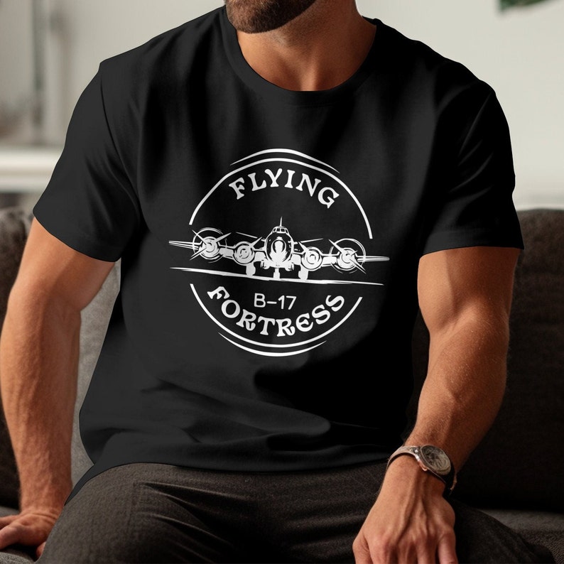 Flying Fortress B-17 T-shirt, Vintage Aircraft Tee, WWII Bomber Plane ...