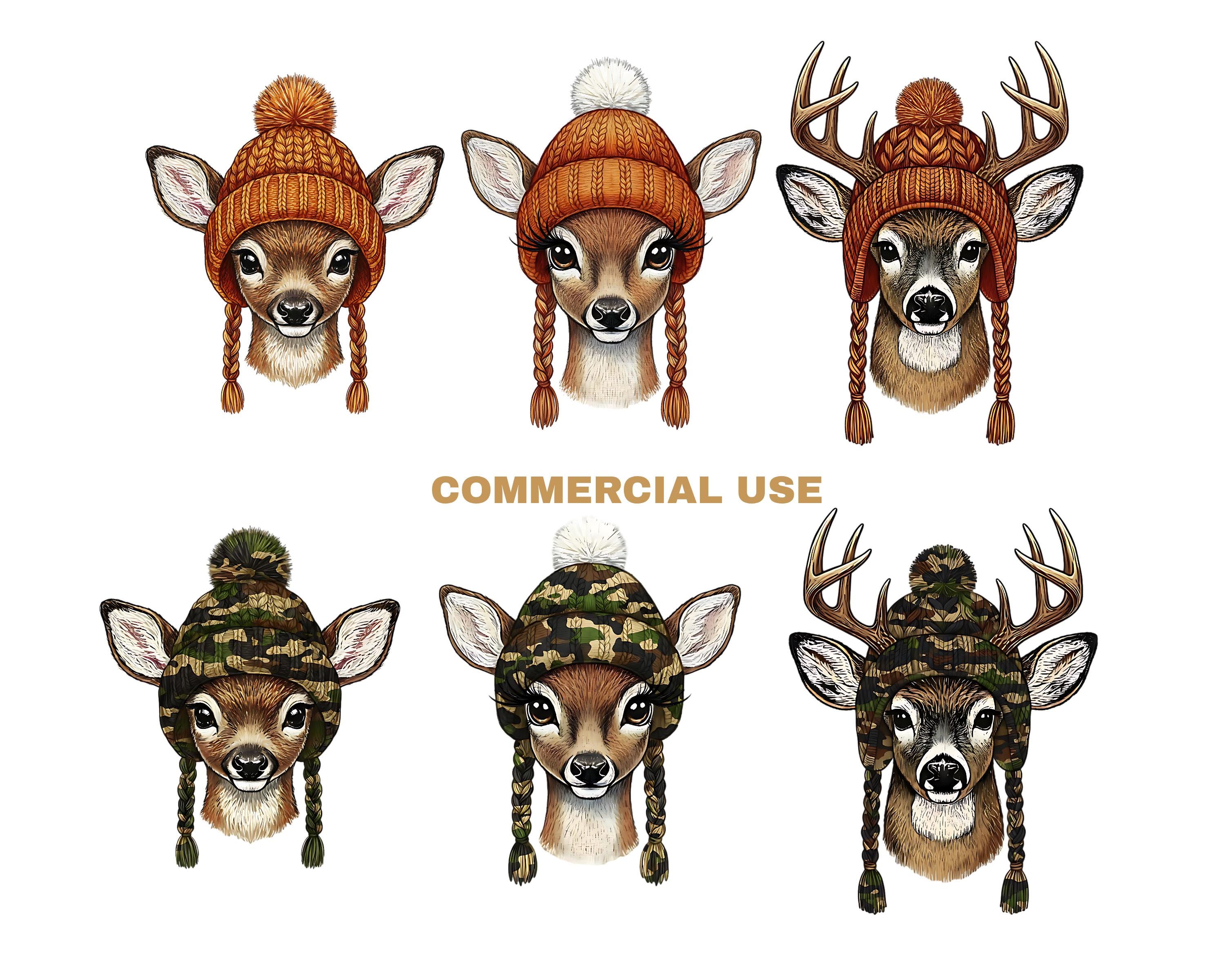 Hunter Love Deer Family PNG Set of 6 | Buck, Doe, and Fawn Designs in ...