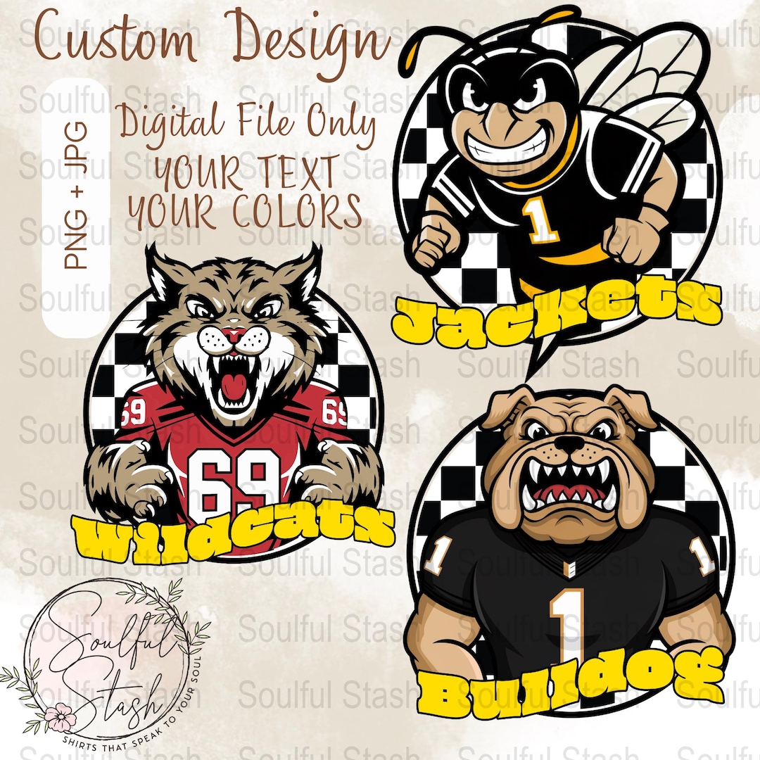 Custom Sports Team Mascot Digital Design, PNG Digital Download, Custom ...