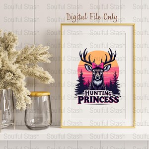 Hunting Princess Deer Clipart PNG, Sublimation Digital Art, Planner ...