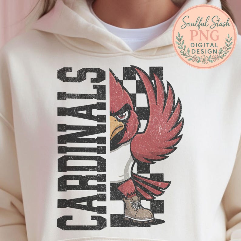 Half Cardinals Mascot Bold Design PNG, Fierce School Spirit Graphic ...