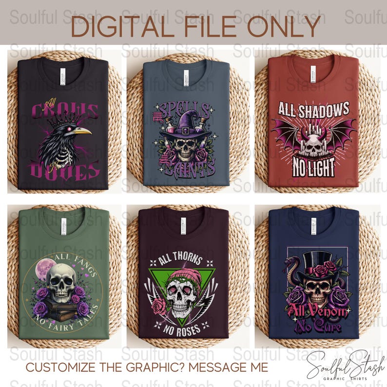 Gothic Skeleton Bundle, Wordplay PNG, Floral Digital Download ...